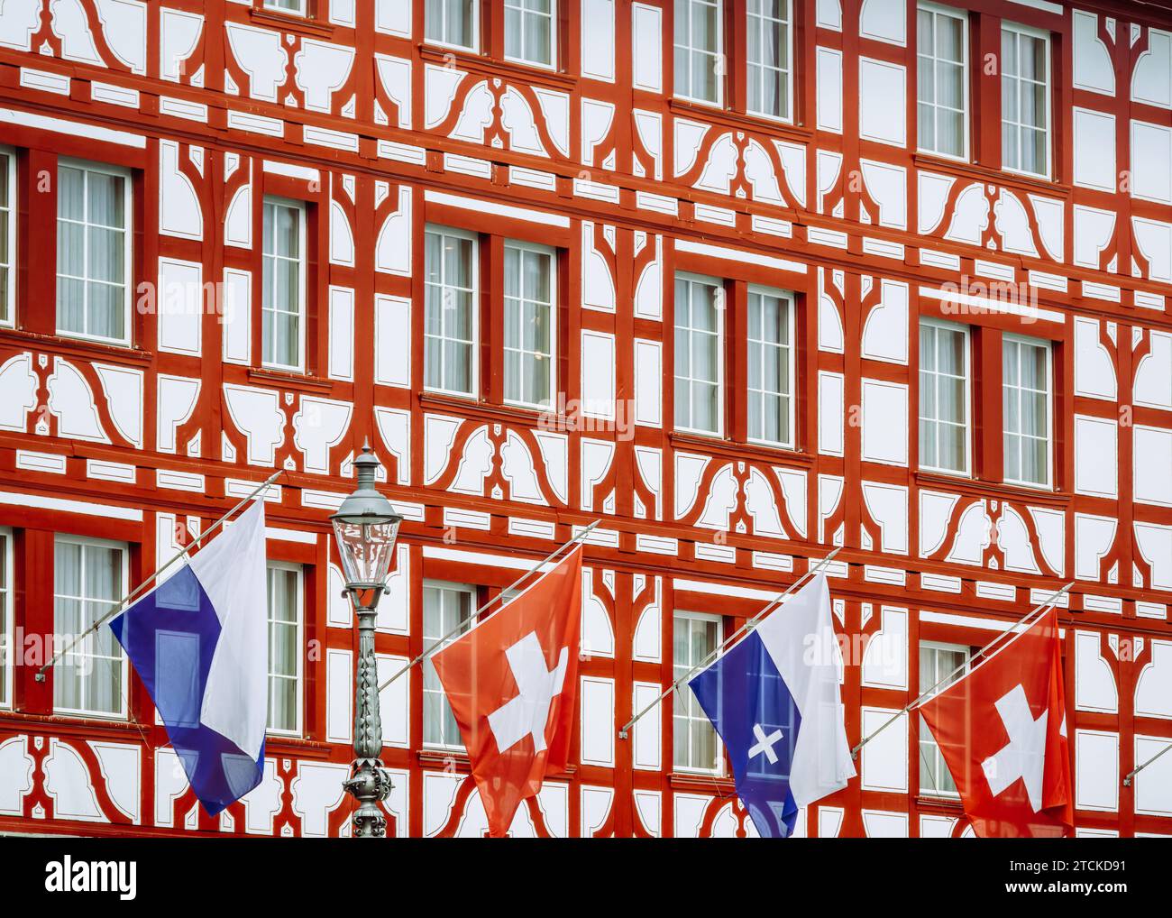 The architecture and window designs of this building in Luzern are ...