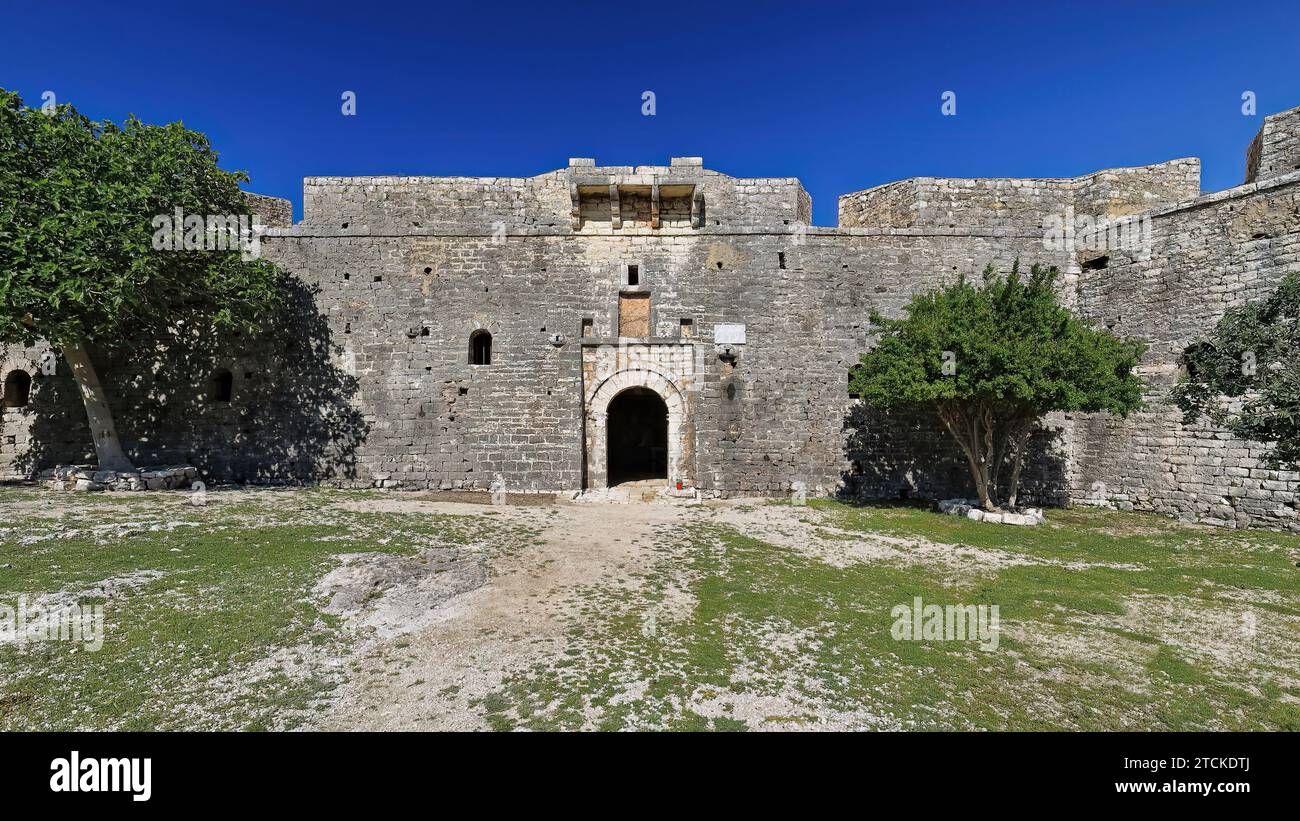 127+ Ali Pasha castle main facade on an island of Porto Palermo Bay ...