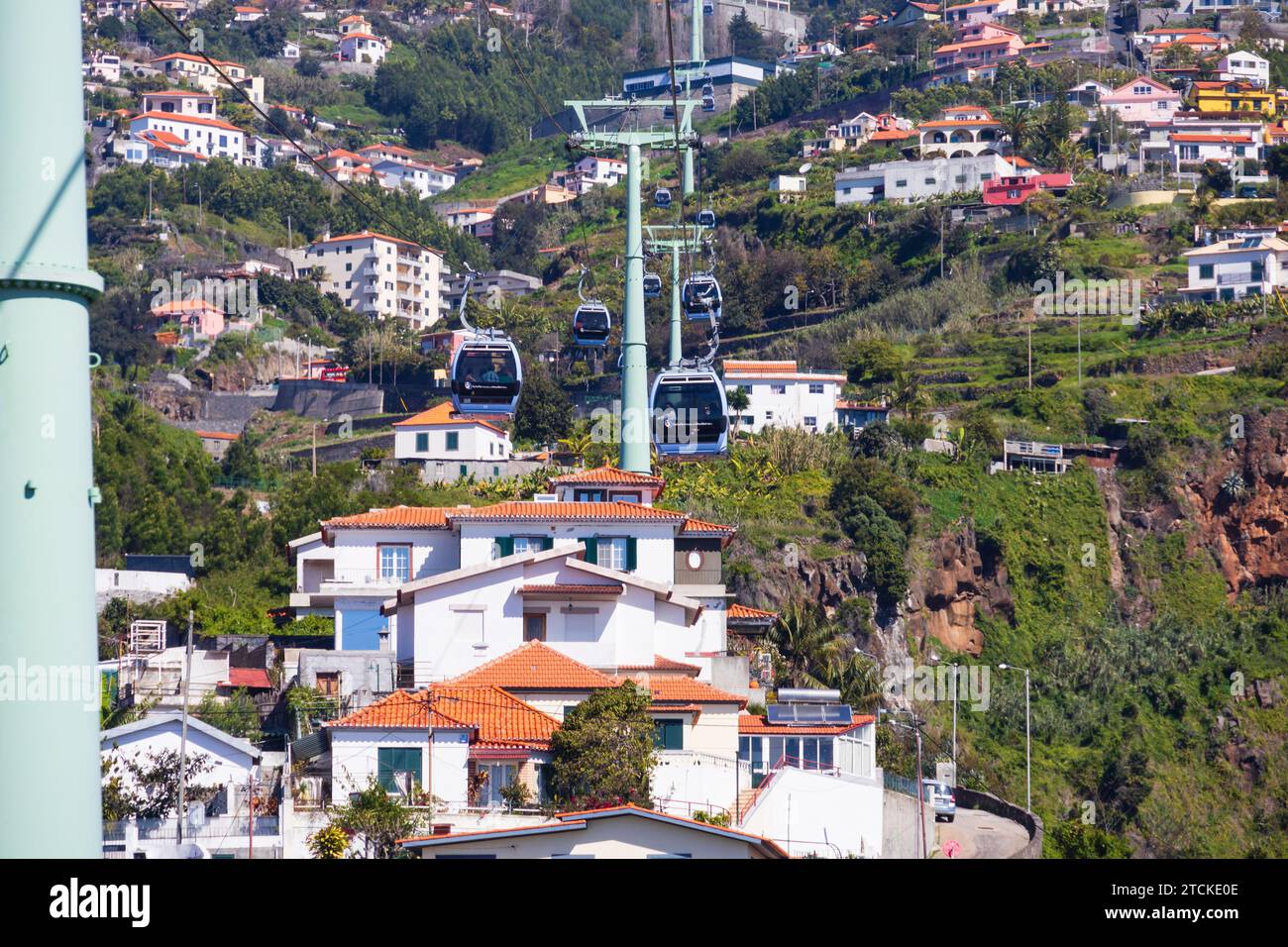 Teleferico do Funchal, Cable car from Monte to Funchal. Funchal ...