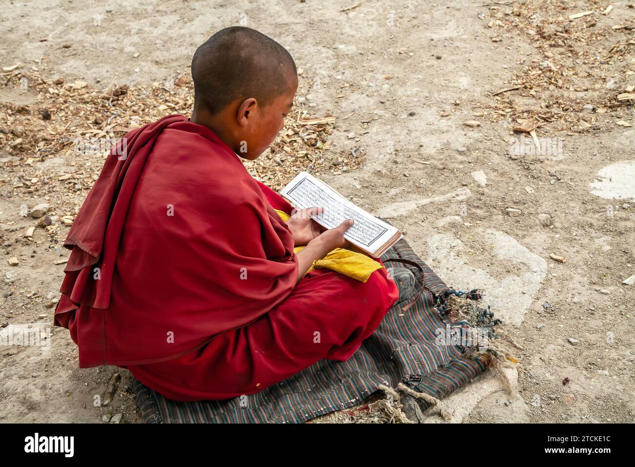 Buddhist monk reading scripture hi-res stock photography and images - Alamy