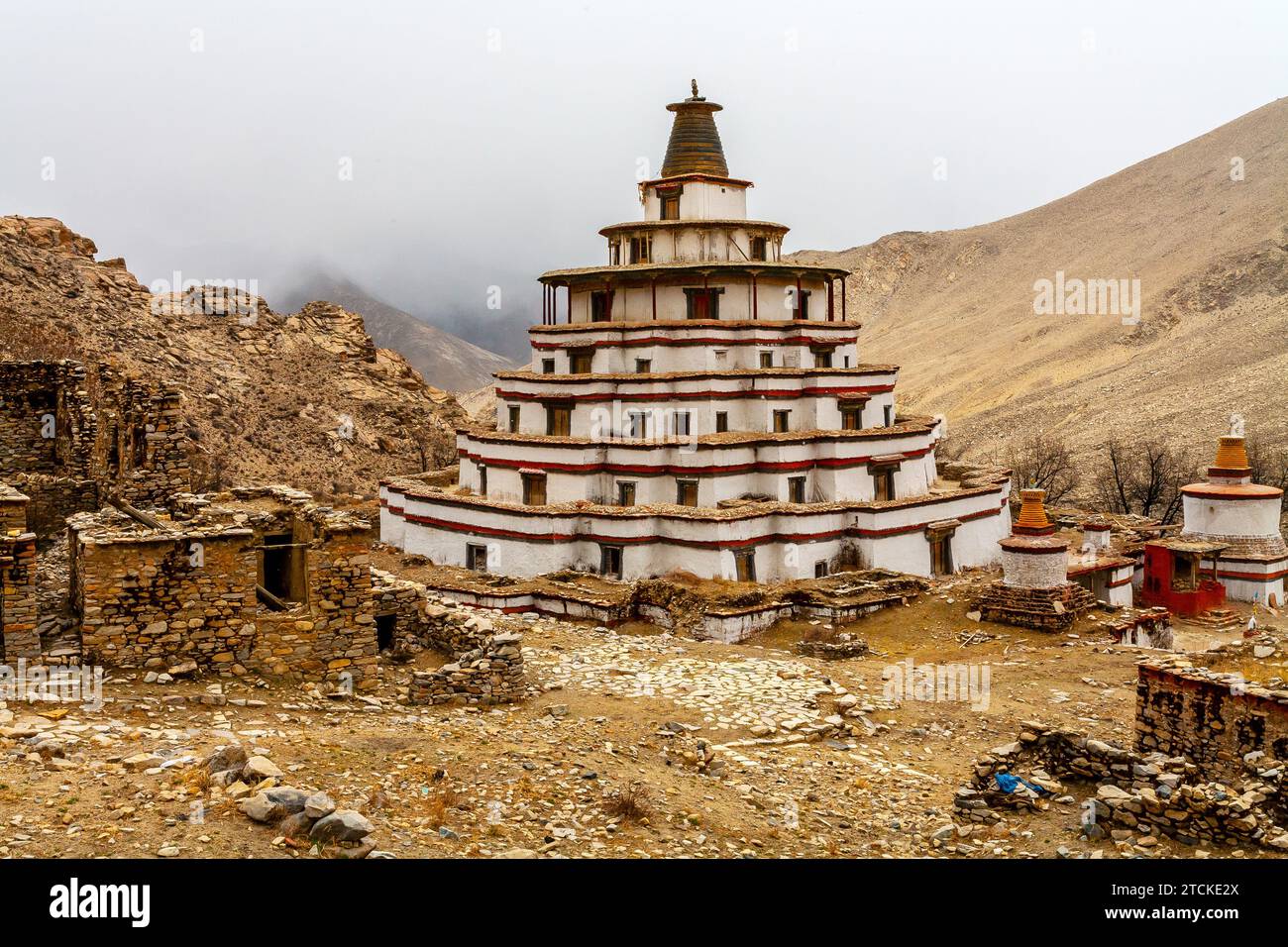 Great Jonang Kumbum (XIV/XV century) complex, Tibet, China Stock Photo ...