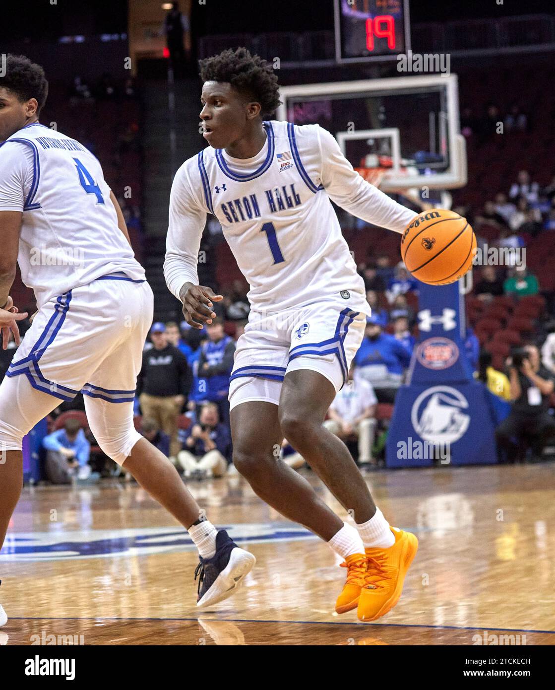 Seton Hall Pirates guard Kadary Richmond (1) drives toward the basket ...