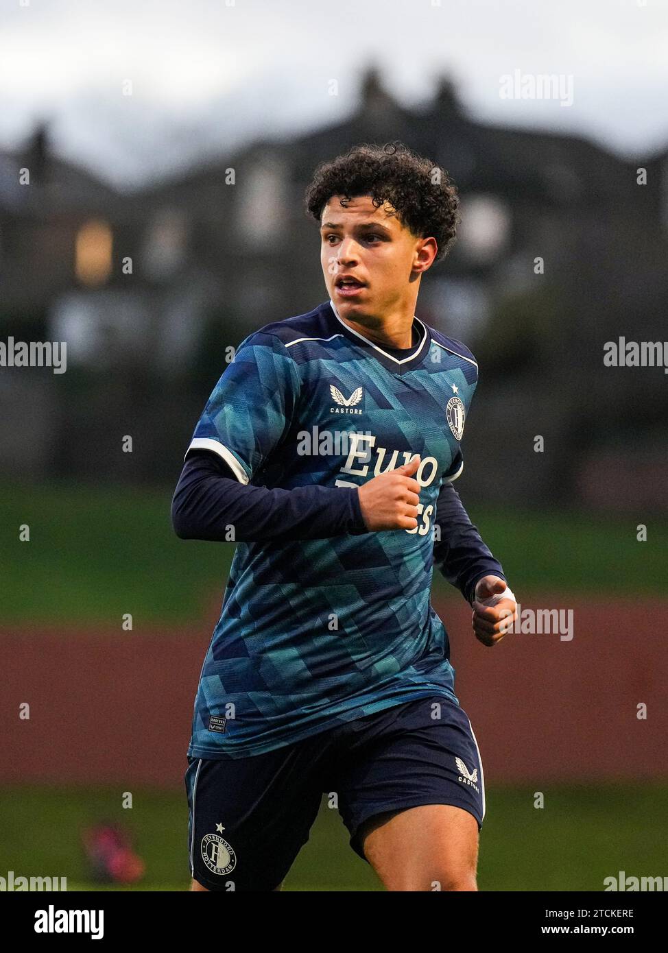 Glasgow, UK. 13th Dec, 2023. Glasgow - Ayoub Ouarghi of Feyenoord O19 ...