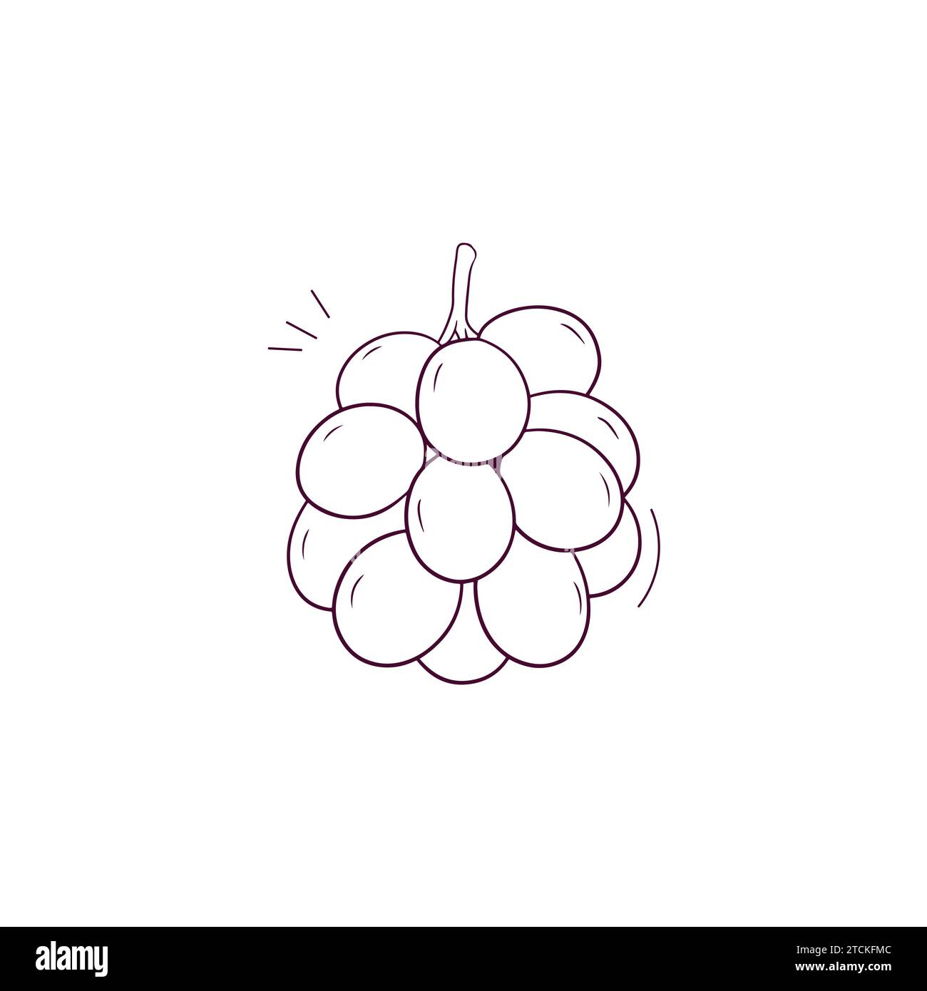 Hand Drawn illustration of grapes icon. Doodle Vector Sketch ...