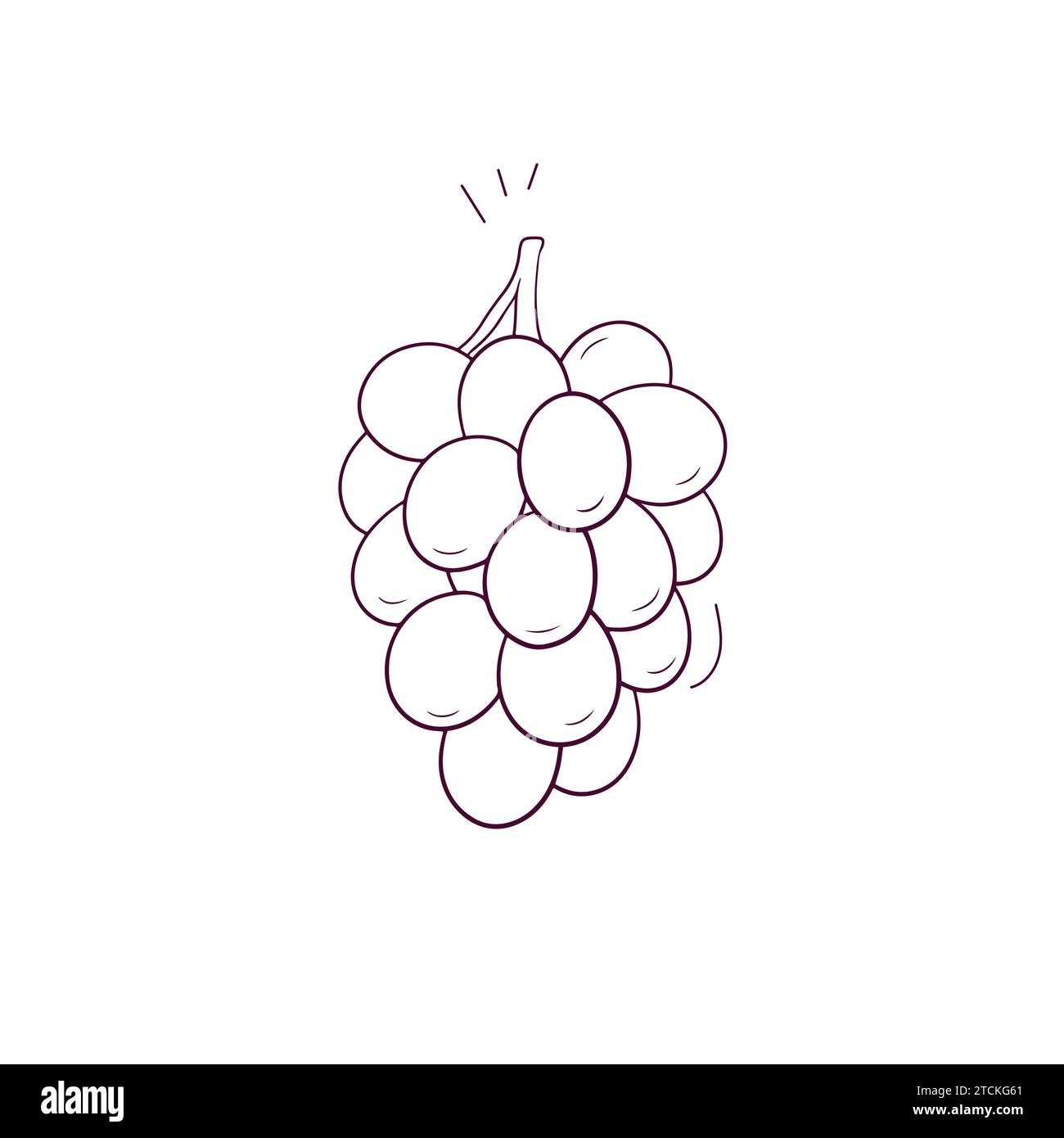 Hand Drawn illustration of grapes icon. Doodle Vector Sketch ...