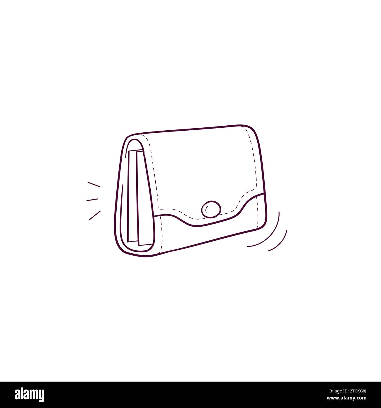 Hand Drawn illustration of wallet icon. Doodle Vector Sketch ...