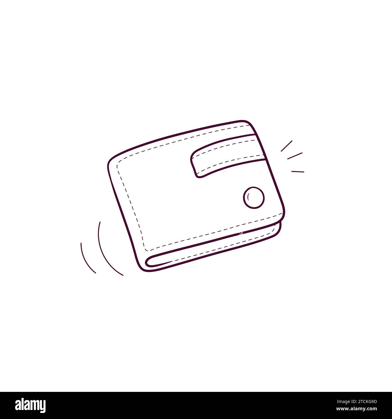 Hand Drawn illustration of wallet icon. Doodle Vector Sketch ...