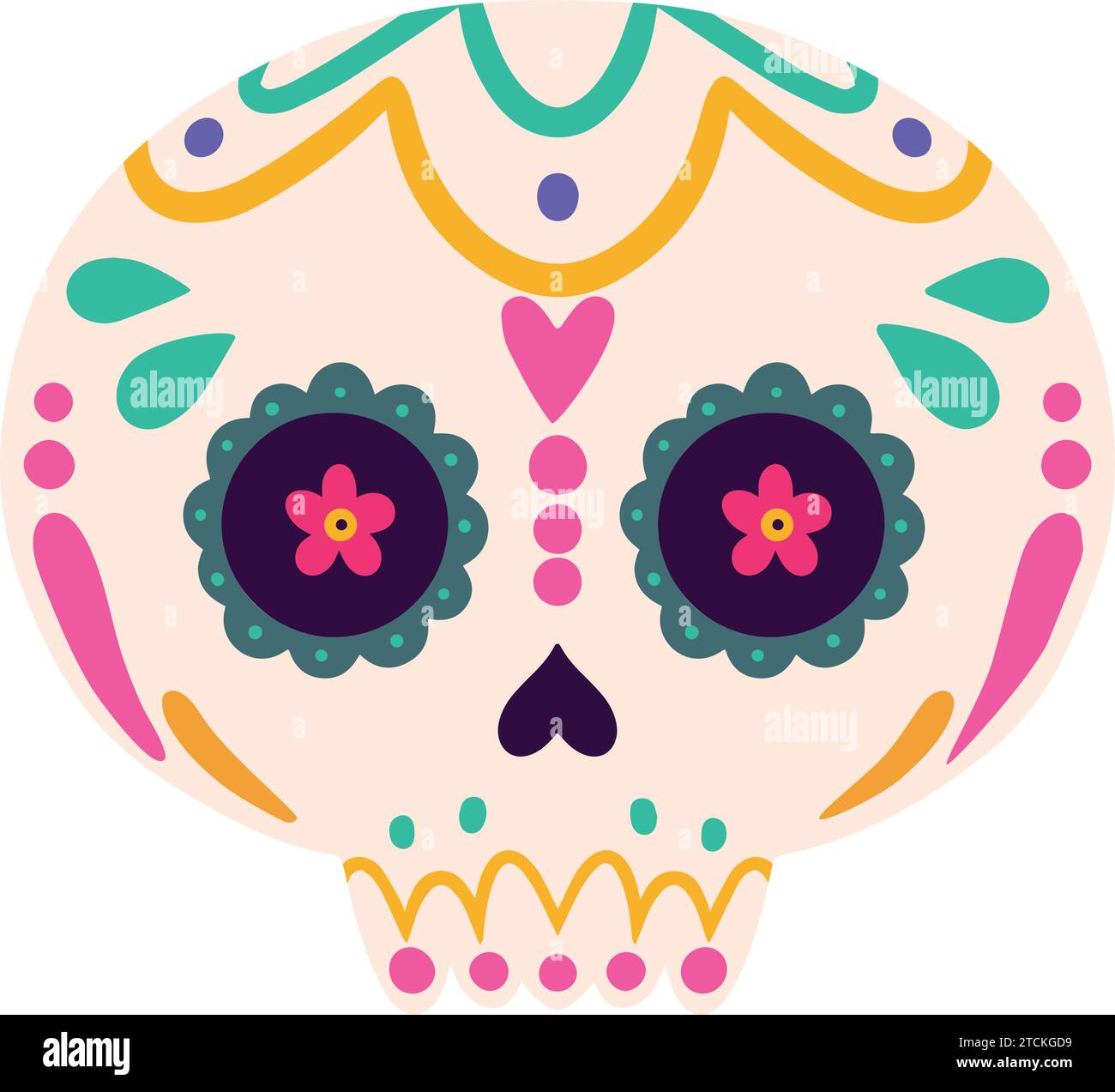 Isolated dia de los muertos skull sketch Vector Stock Vector Image ...
