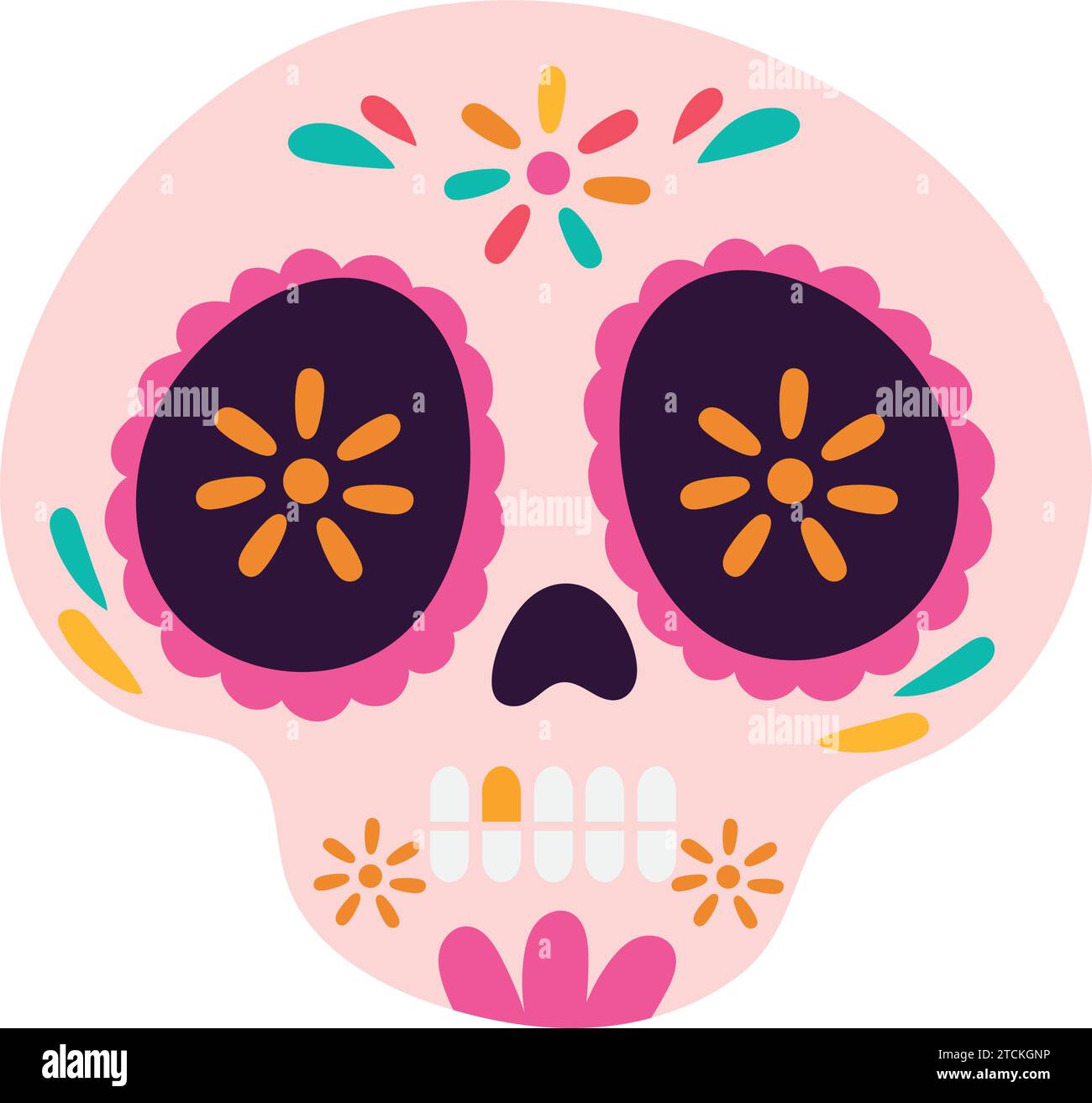 Isolated dia de los muertos skull sketch Vector Stock Vector Image ...
