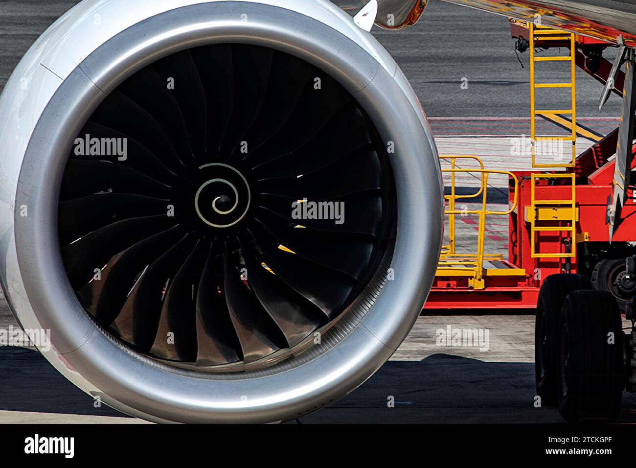 Engine of an Airbus A350-900, this is a new generation wide-body ...