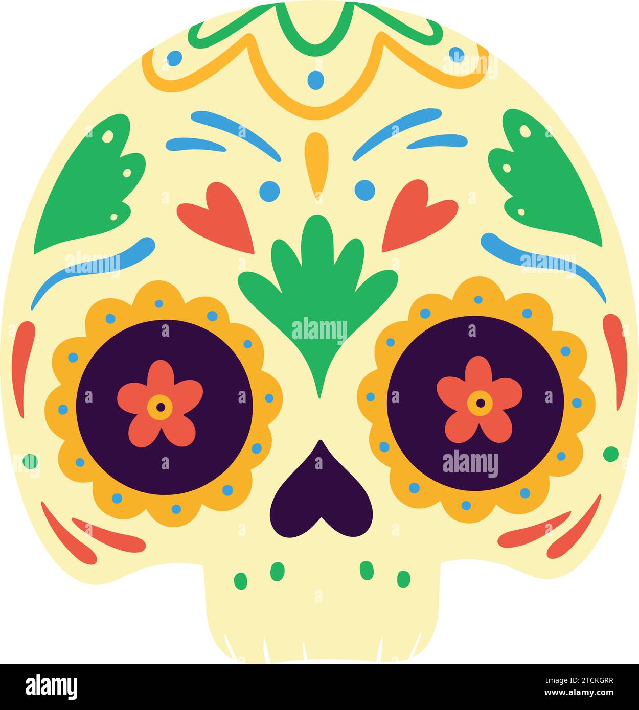 Isolated dia de los muertos skull sketch Vector Stock Vector Image ...
