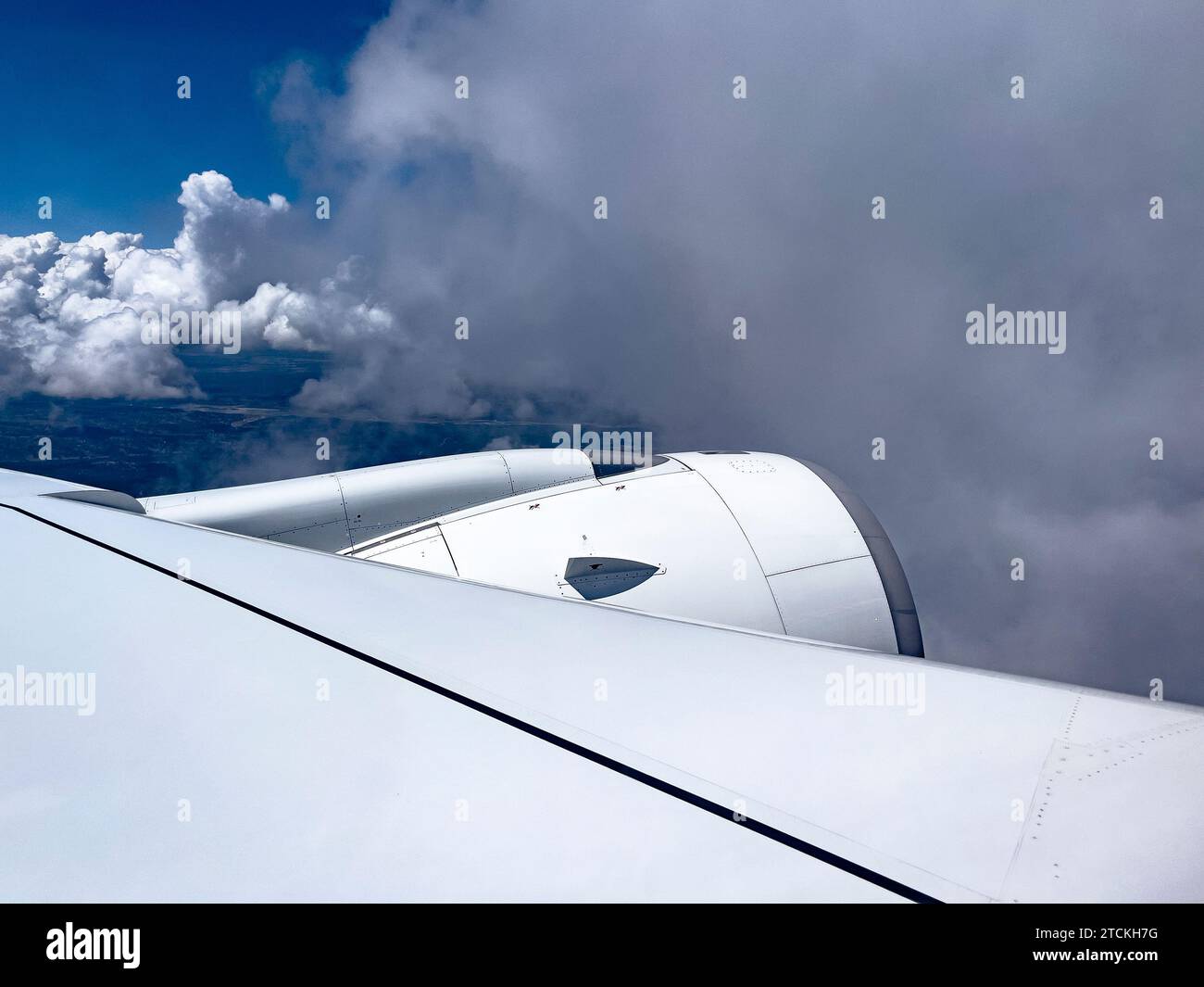 New generation wide-body aircraft, climbing after takeoff from Barajas ...