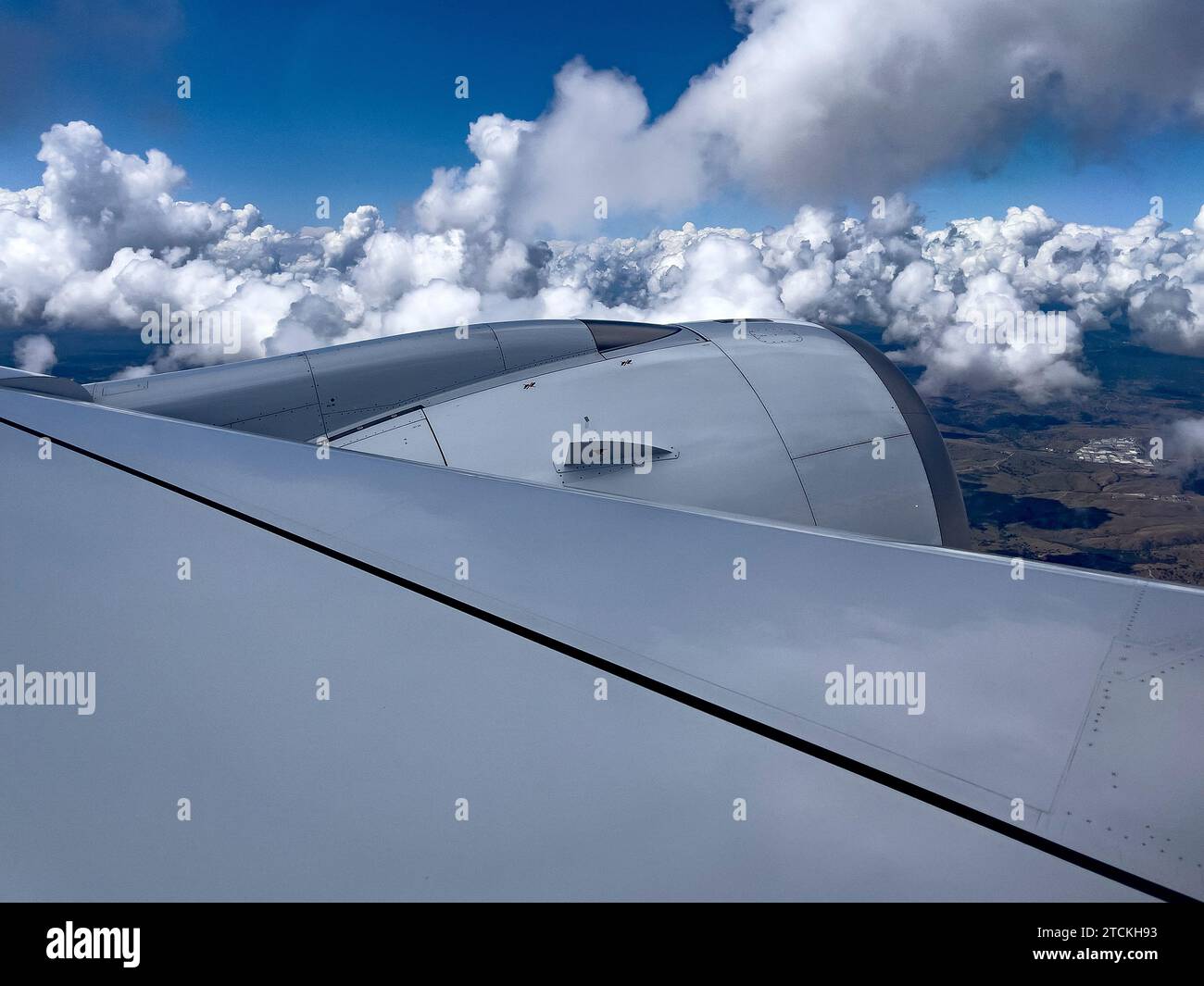 New generation wide-body aircraft, climbing after takeoff from Barajas ...