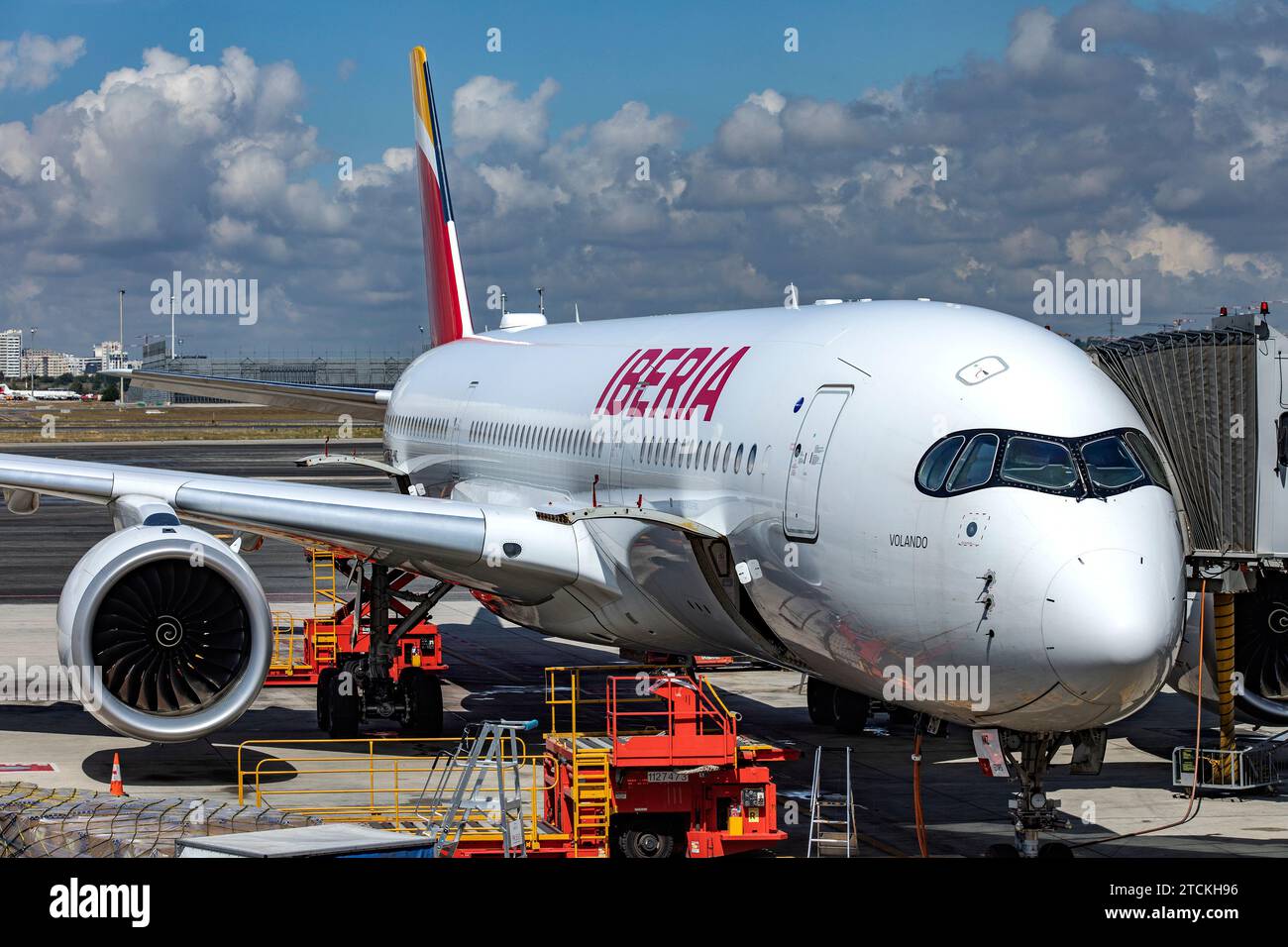 Madrid, Spain: May 31, 2023: An Iberia Airbus A350-900, a large new ...