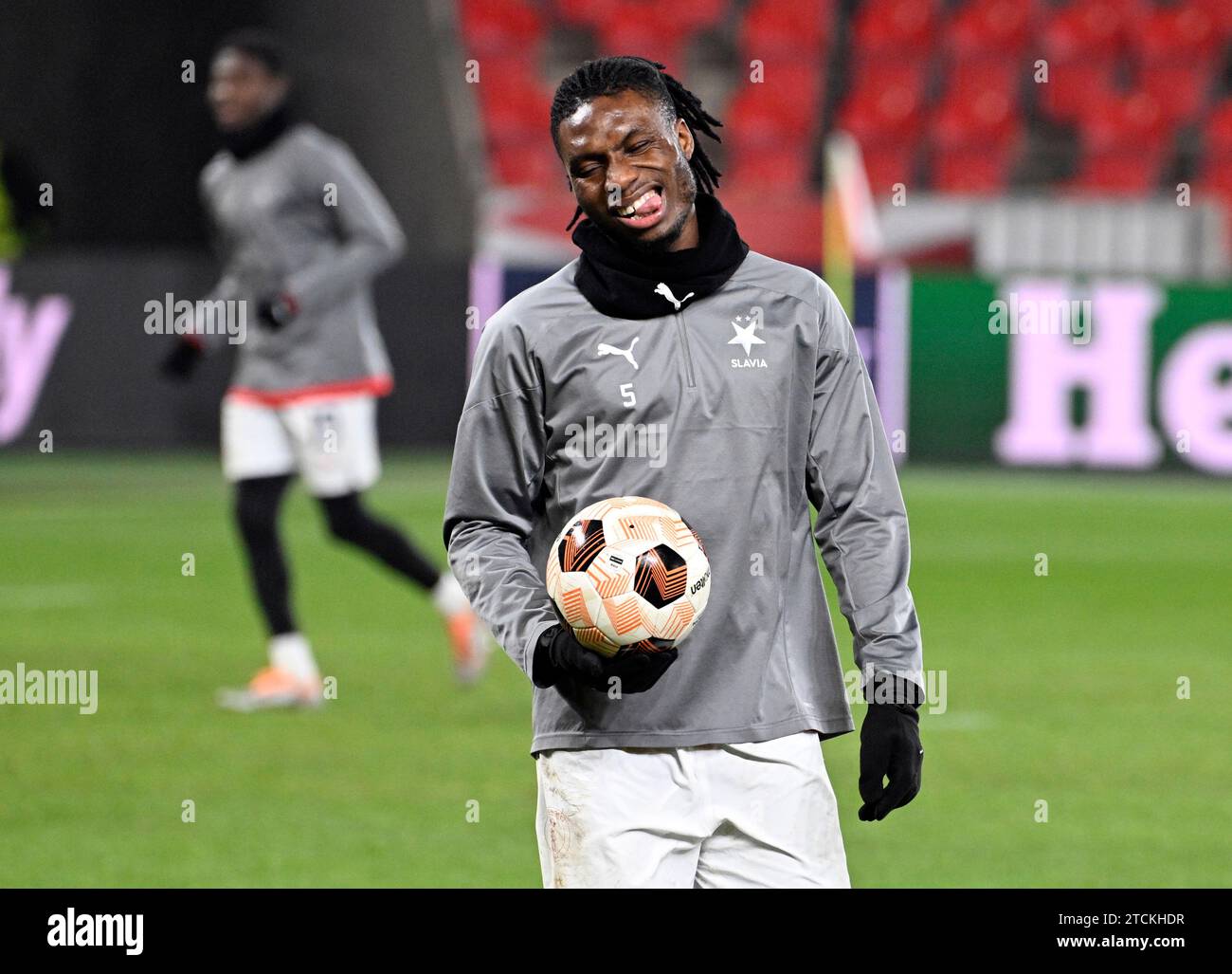 Prague, Czech Republic. 13th Dec, 2023. Igoh Ogbu attends the training ...