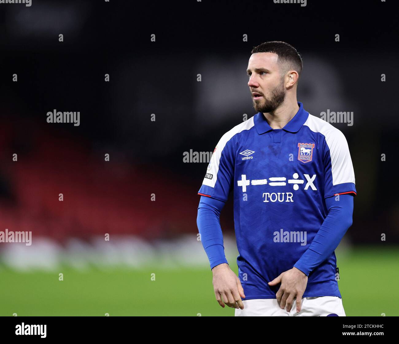 Watford, UK. 12th Dec, 2023. Conor Chaplin of Ipswich during the Sky ...