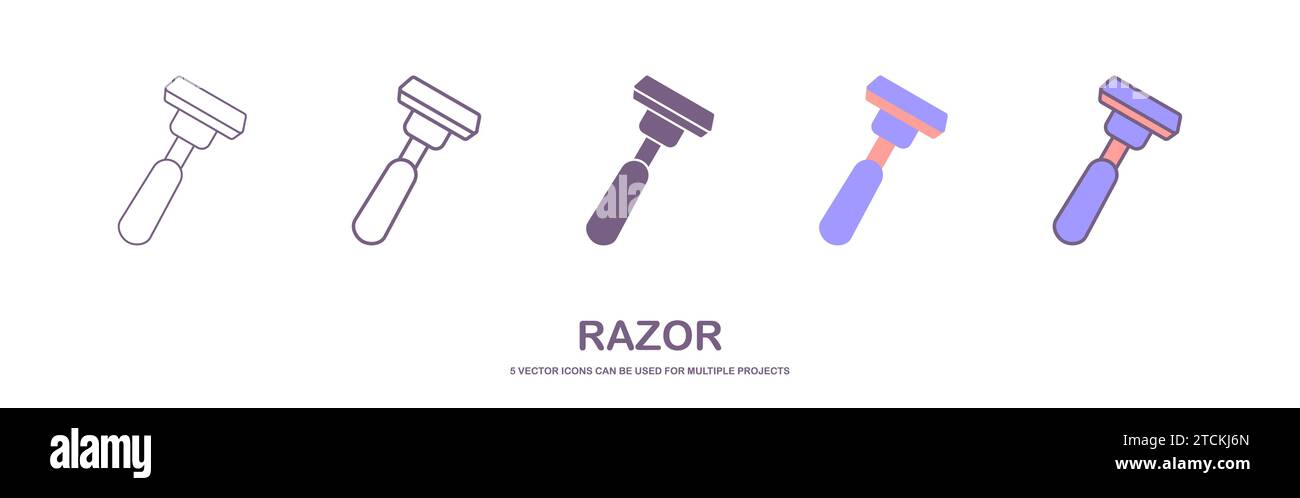 Disposable razor line icon. Shaving razor vector illustration isolated ...