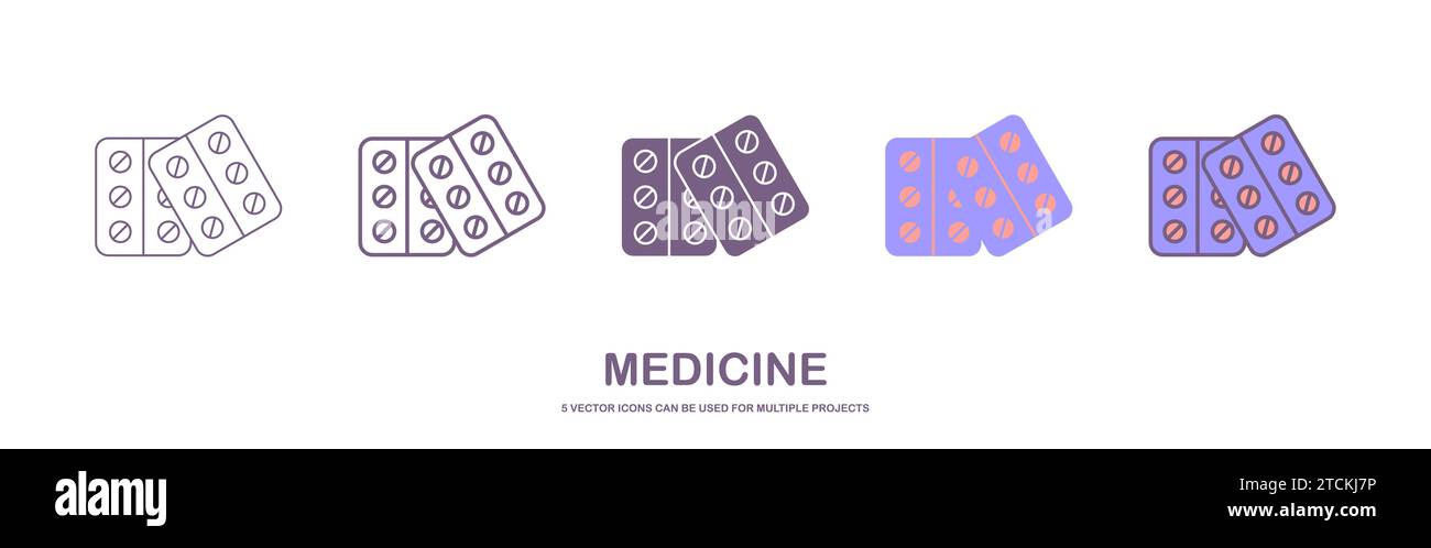 Medicine icon vector design with editable vector. capsule icon with 5 ...