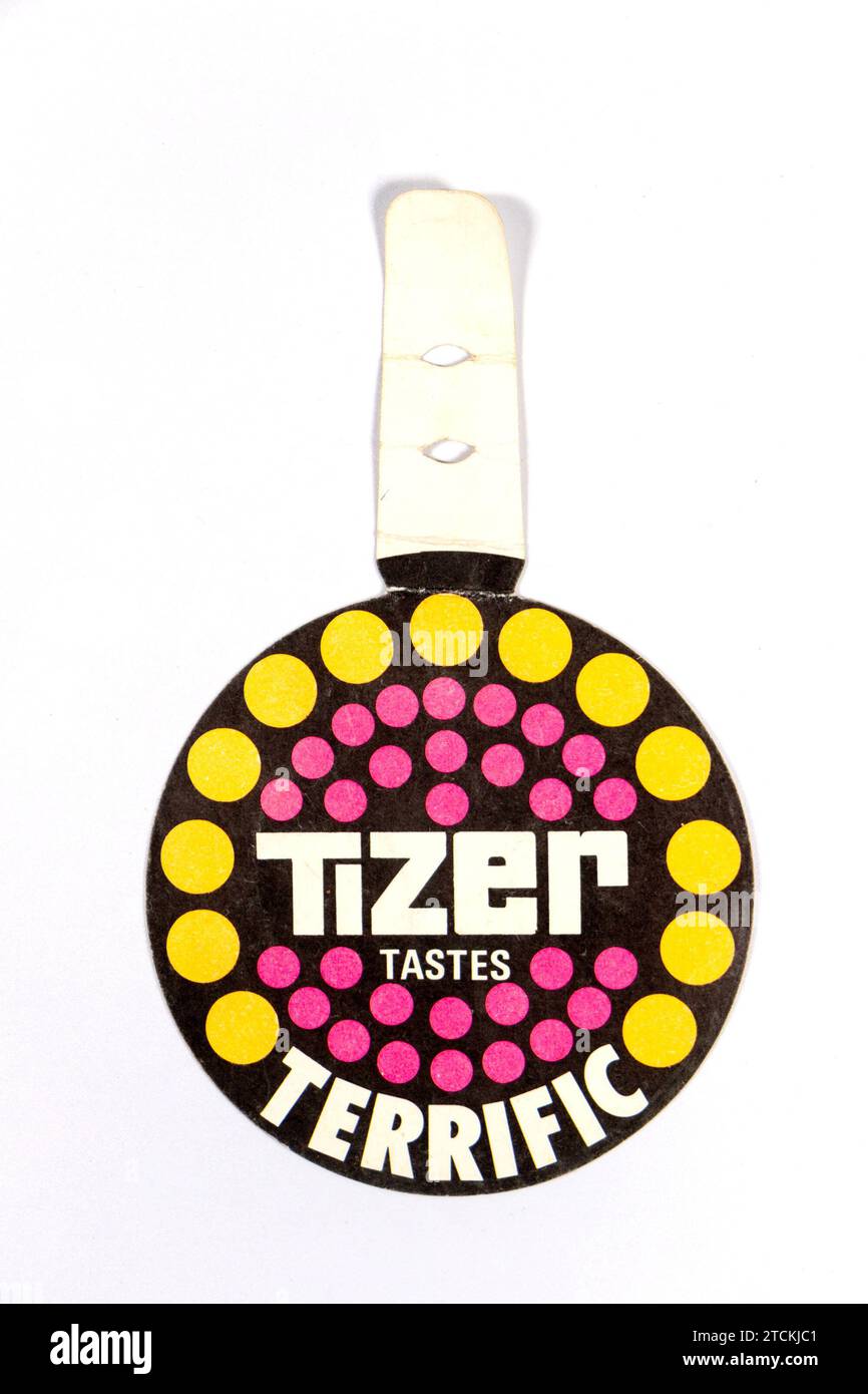 vintage Tizer fizzy pop drink giveaway cardboard badge 1960s 1970s ...