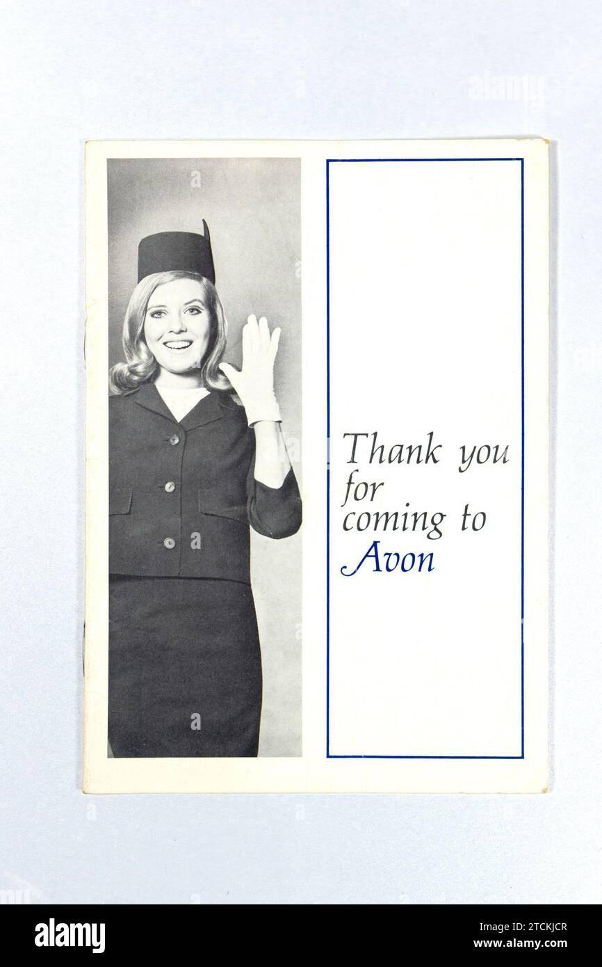 vintage Avon cosmetics history welcome leaflet for avon ladies isolated ...