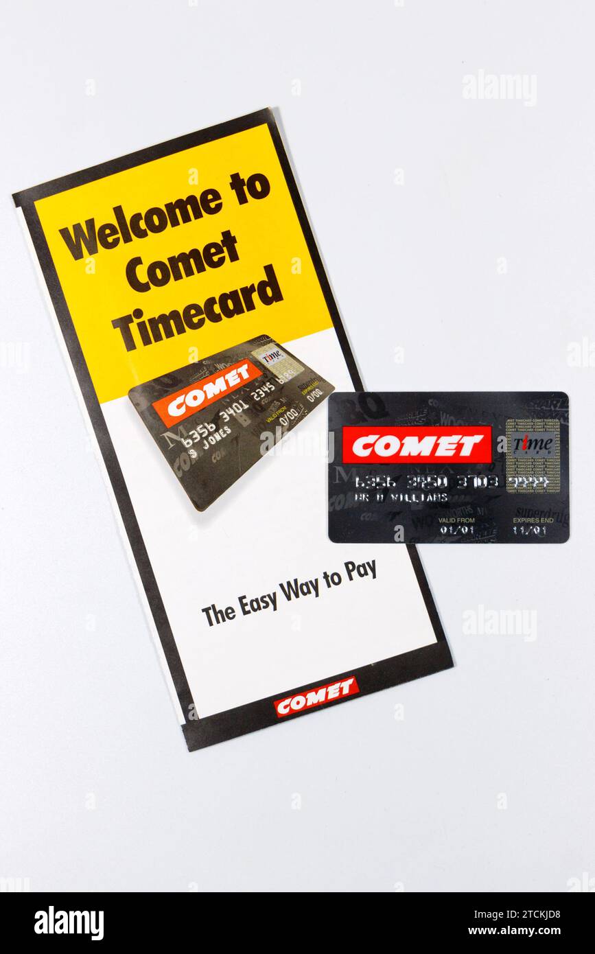 comet plastic payment Timecard and leaflet storecard isolated on white ...