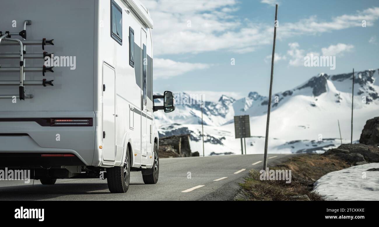 RV Recreational Vehicle Camper Van on the Scenic Norwegian Mountain ...