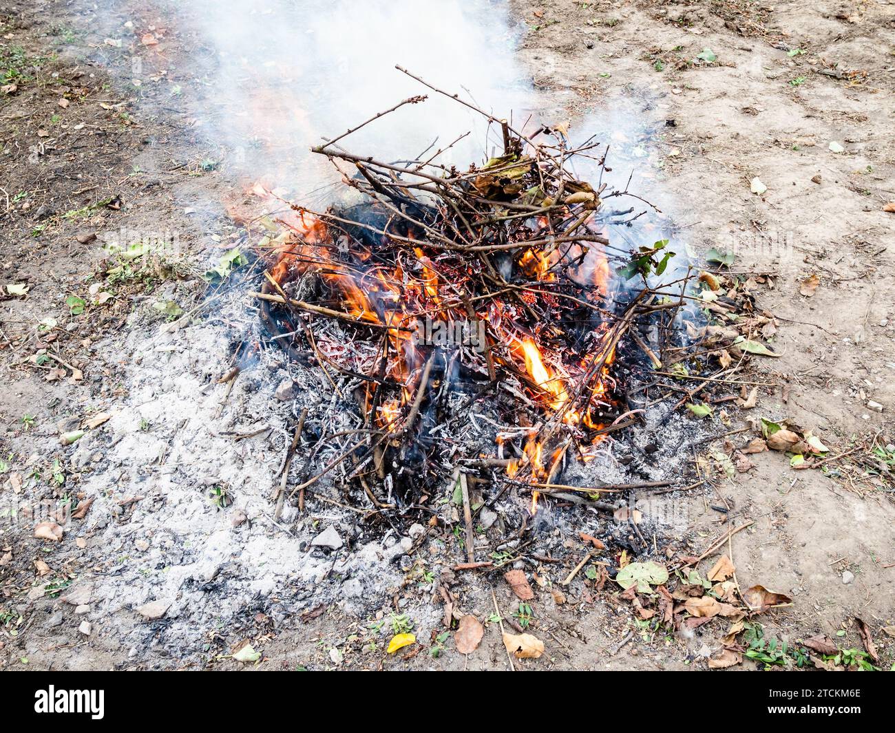 Fire twigs in village hi-res stock photography and images - Alamy
