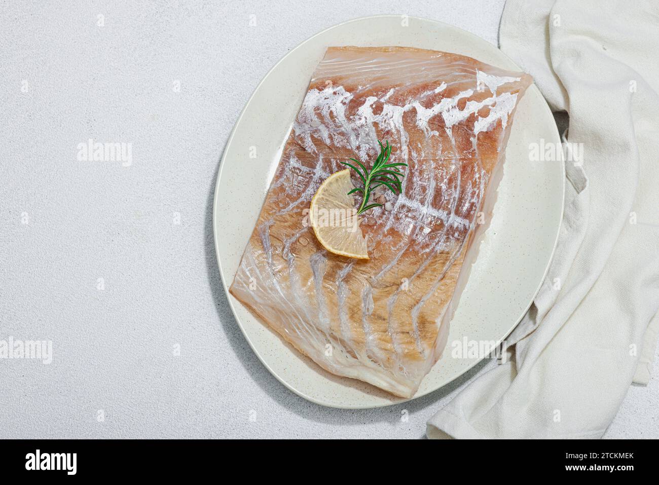 Raw pollock (Pollachius virens) fillet. Fresh fish for healthy food ...