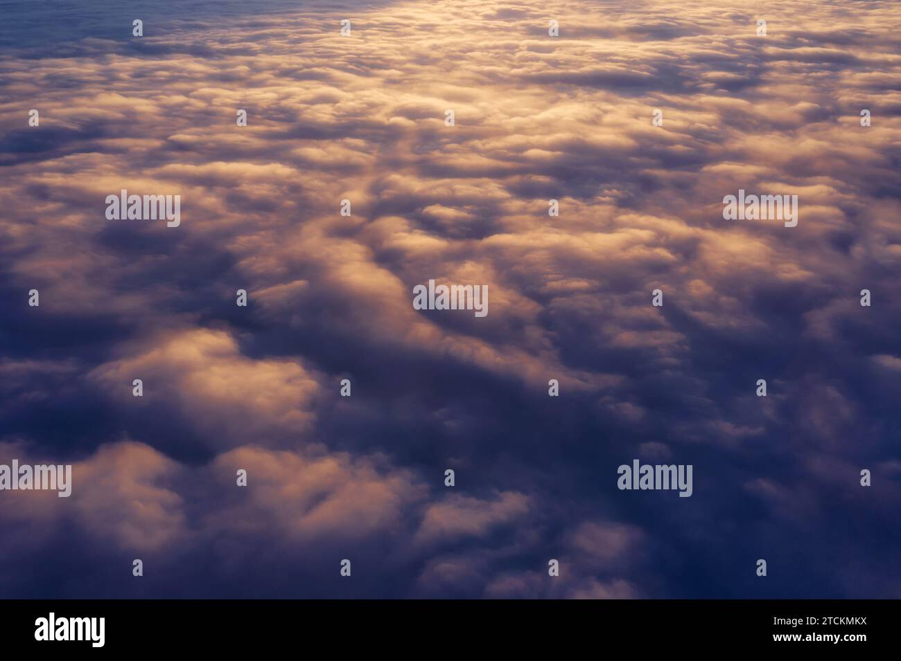 Beautiful dramatic landscape of fluffy clouds in the sky at sunset from ...