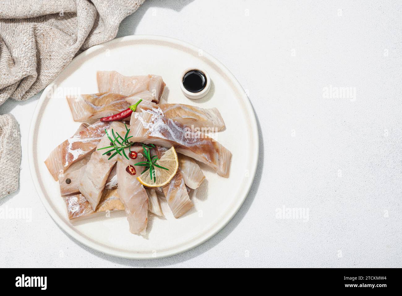 Raw pollock (Pollachius virens) fillet. Fresh fish for healthy food ...