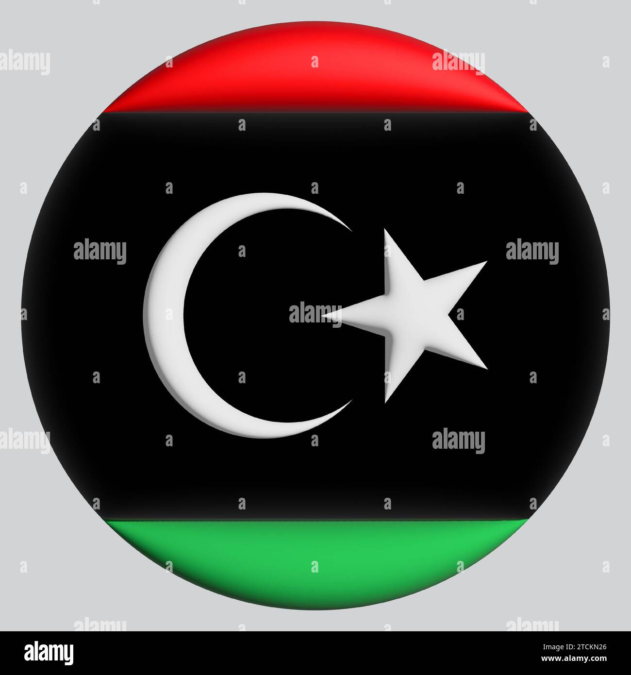 3D Flag of Libya on a avatar circle background Stock Photo - Alamy