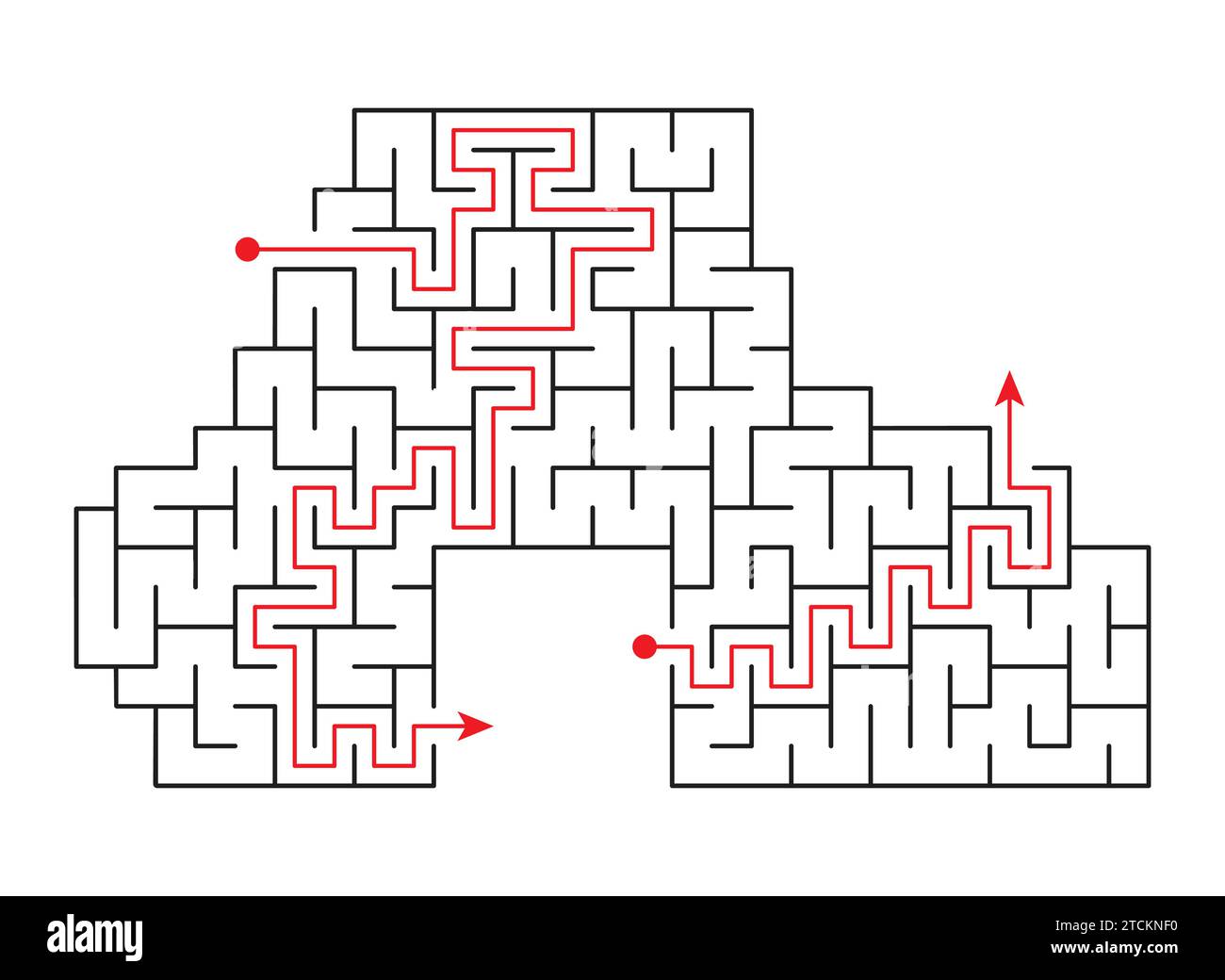 Vector illustration. Template for an educational logical game labyrinth ...