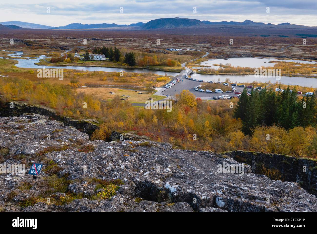 Iceland, Golden Circle, Thingvellir National Park in Autumn colours ...