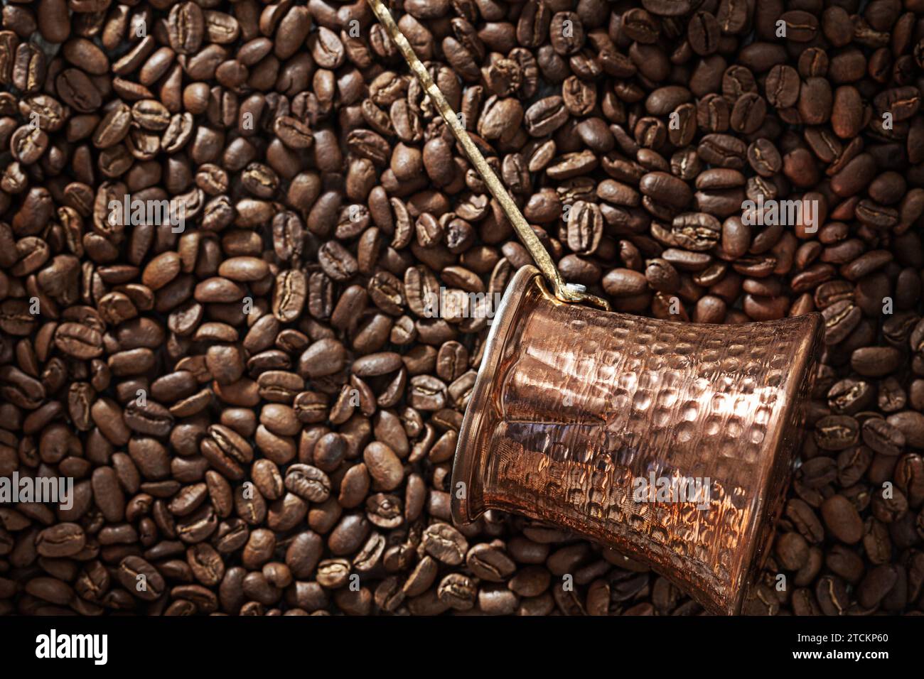 Classic Turkish Turk On Roasted Coffee Beans Stock Photo - Alamy