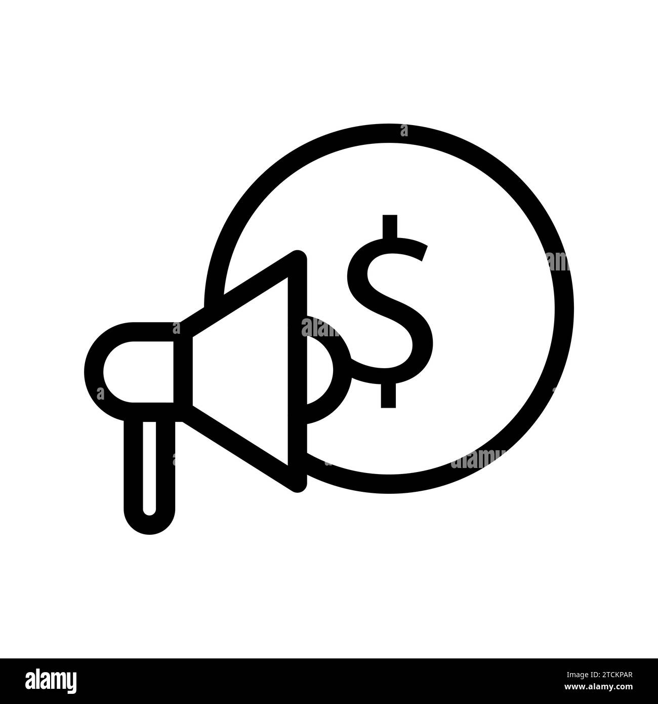 Marketing cost vector line icon. Business illustration is a symbol of ...