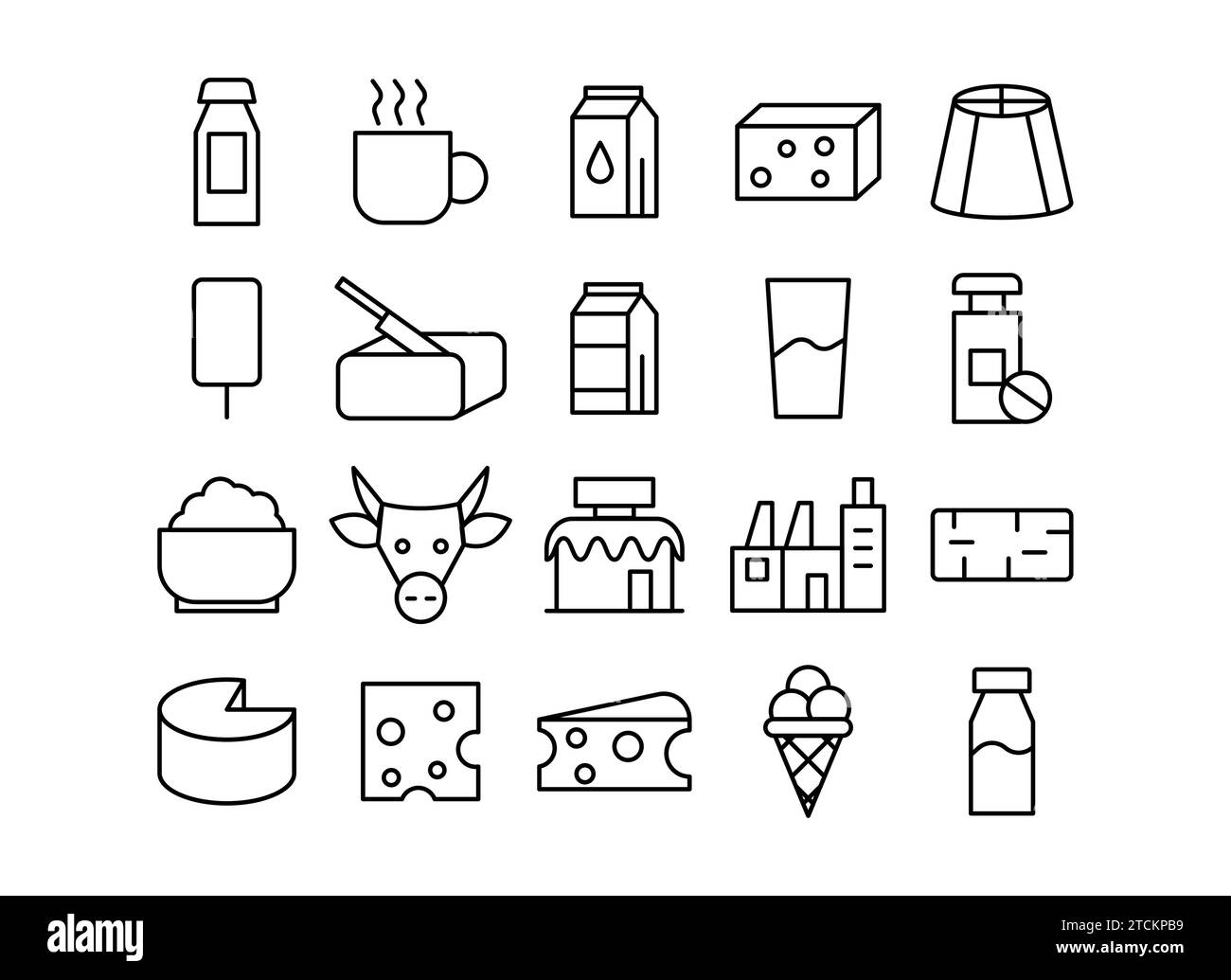 Dairy product line vector icon. Food farm and symbol organic pictogram ...