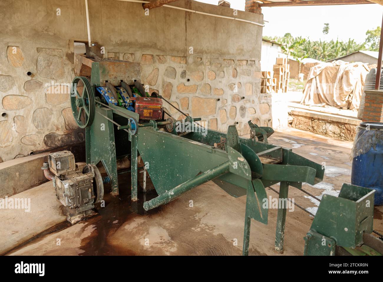 Equipment for washing coffee beans on the farm Stock Photo - Alamy