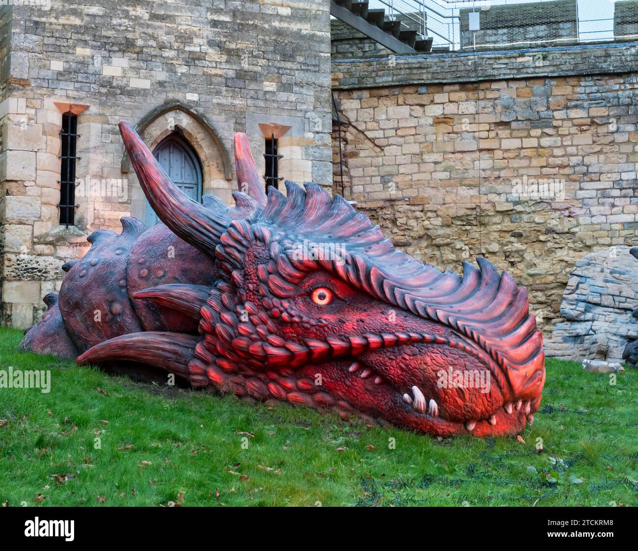 Norman the dragon is at lincoln castle for christmas hi-res stock ...