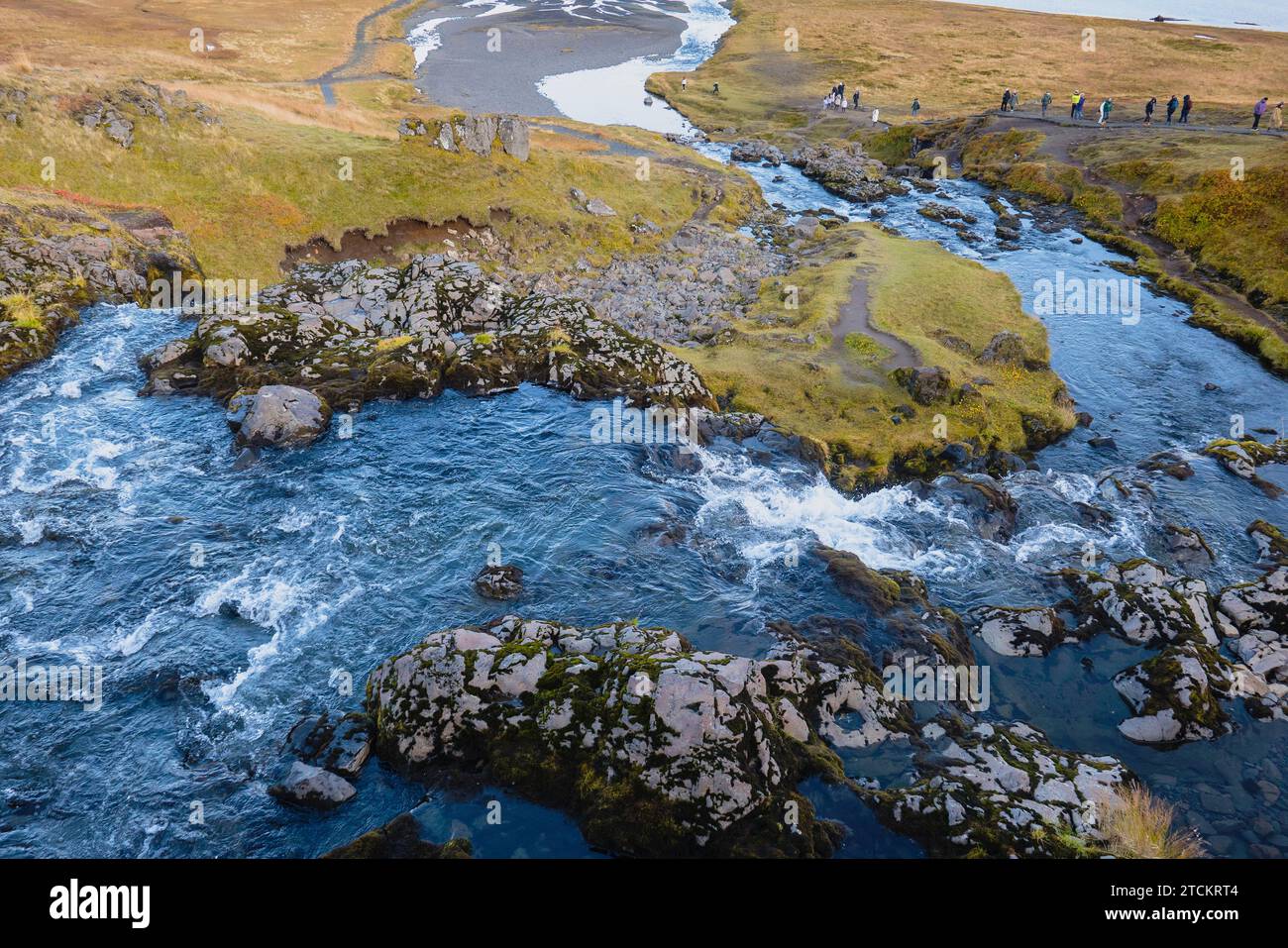 Iceland, Snæfellsnes Peninsula National Park, Kirkjufellsfoss waterfall ...