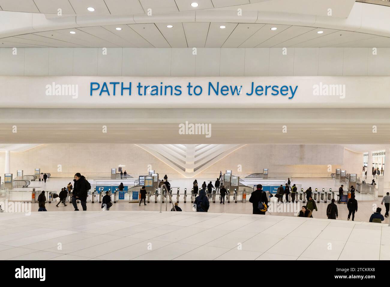 The PATH trains terminal that travels between New Jersey and New York ...