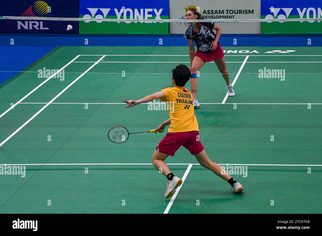Lalinrat Chaiwan of Thailand (yellow) competes against Line ...