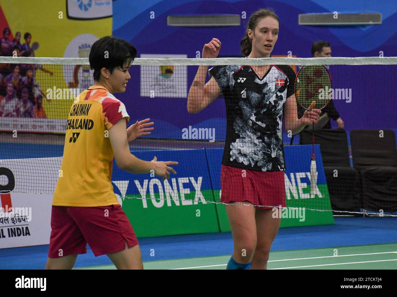 Lalinrat Chaiwan of Thailand (yellow) competes against Line ...