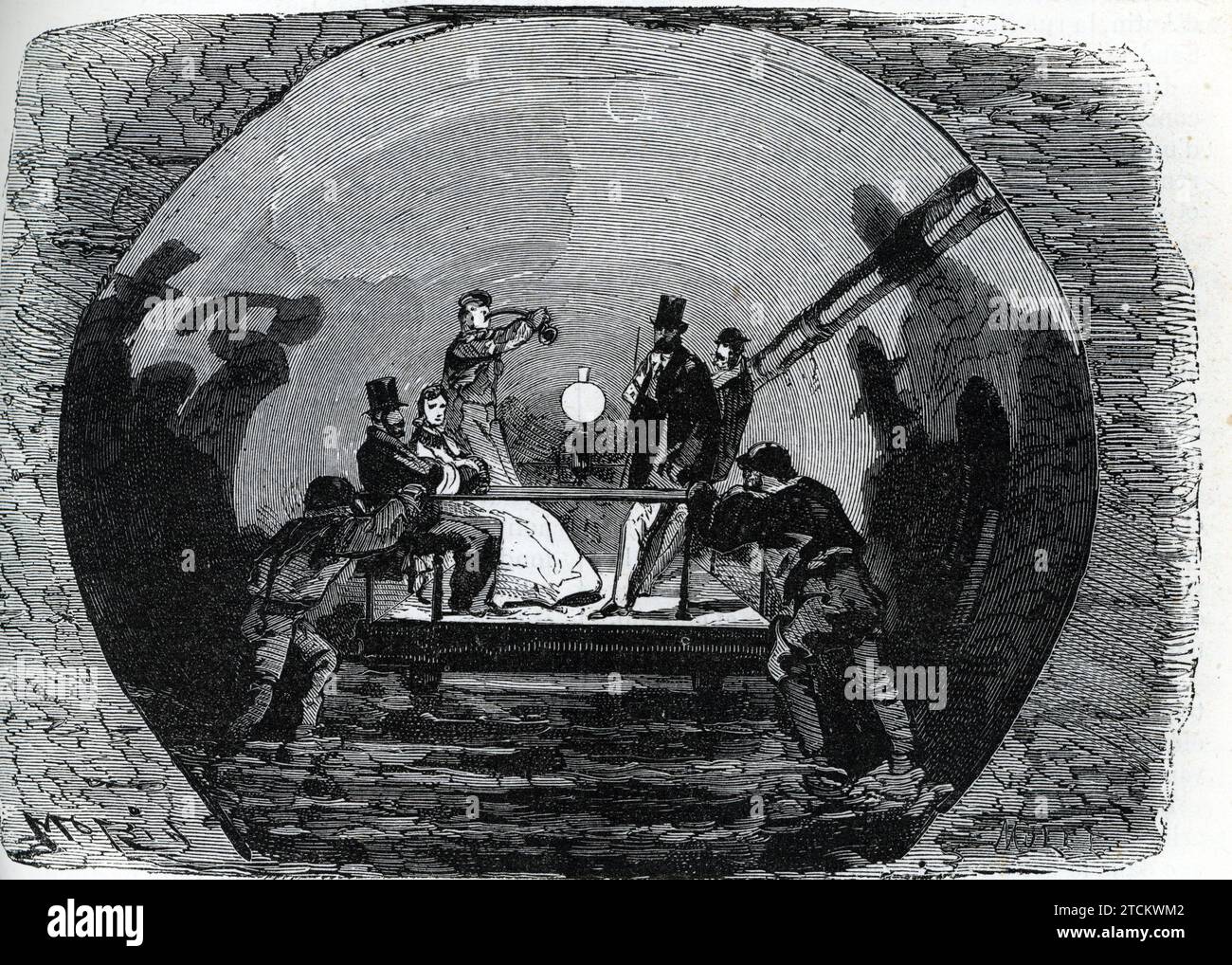 Visit of the sewers of Paris at the time of the sanitation works ...