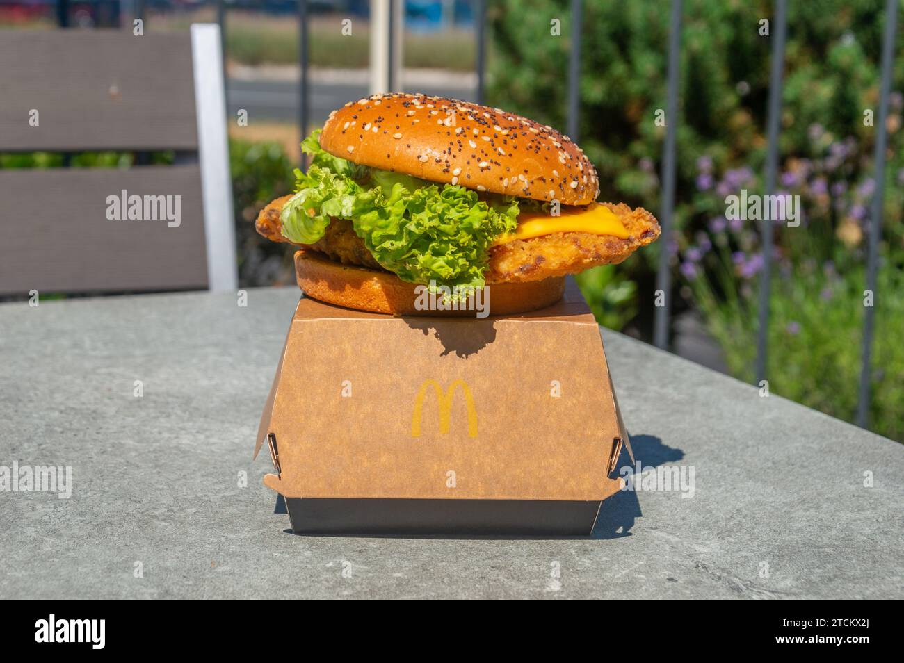 Hanau, Germany - June 25, 2023: McDonald's McCrispy burger Stock Photo ...