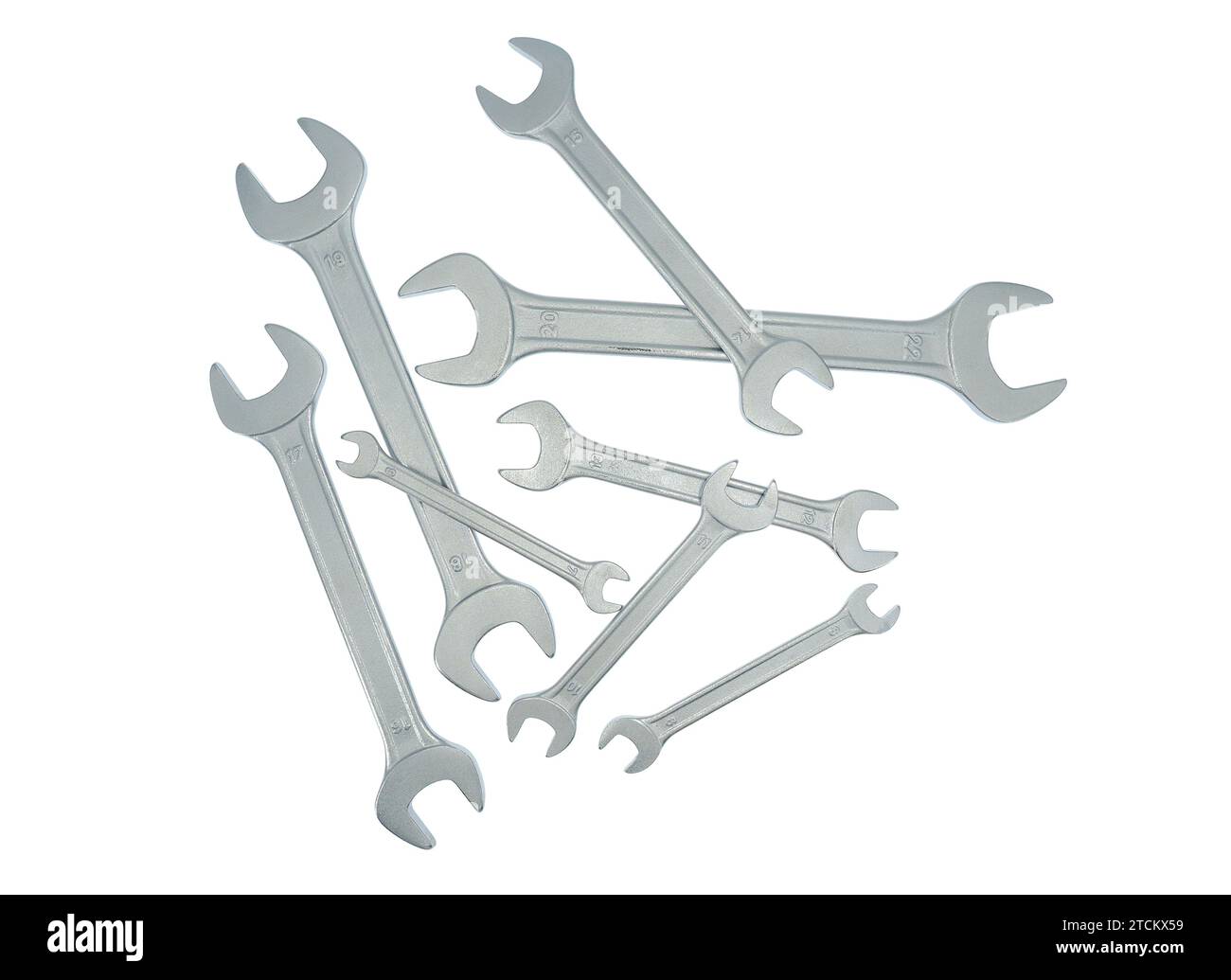 Open-end wrenches isolated on white background Stock Photo - Alamy