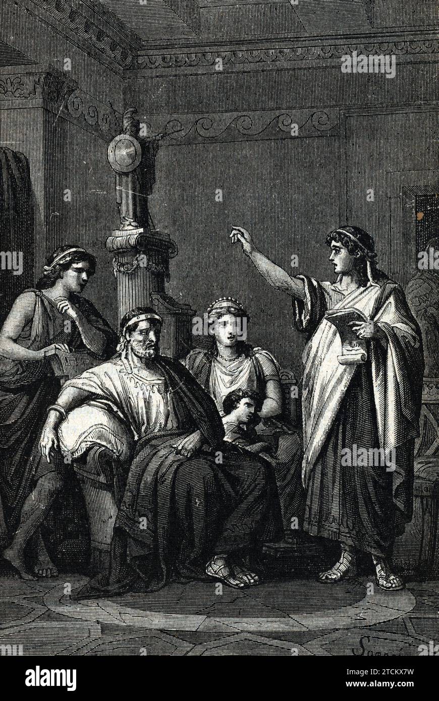 Roman playwright Terence as a young man, declaiming his play to roman ...