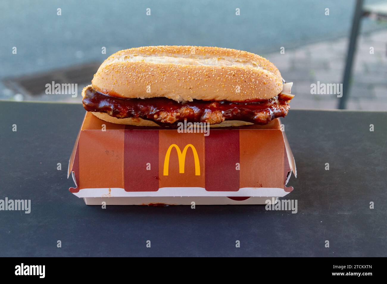 Kirchworbis, Germany - July 6, 2023: McDonalds McRibs in German ...