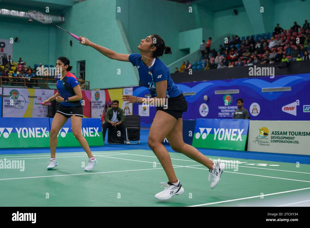 Tanisha Crasto and Ashwini Ponnappa of India competes against Sung Shuo ...