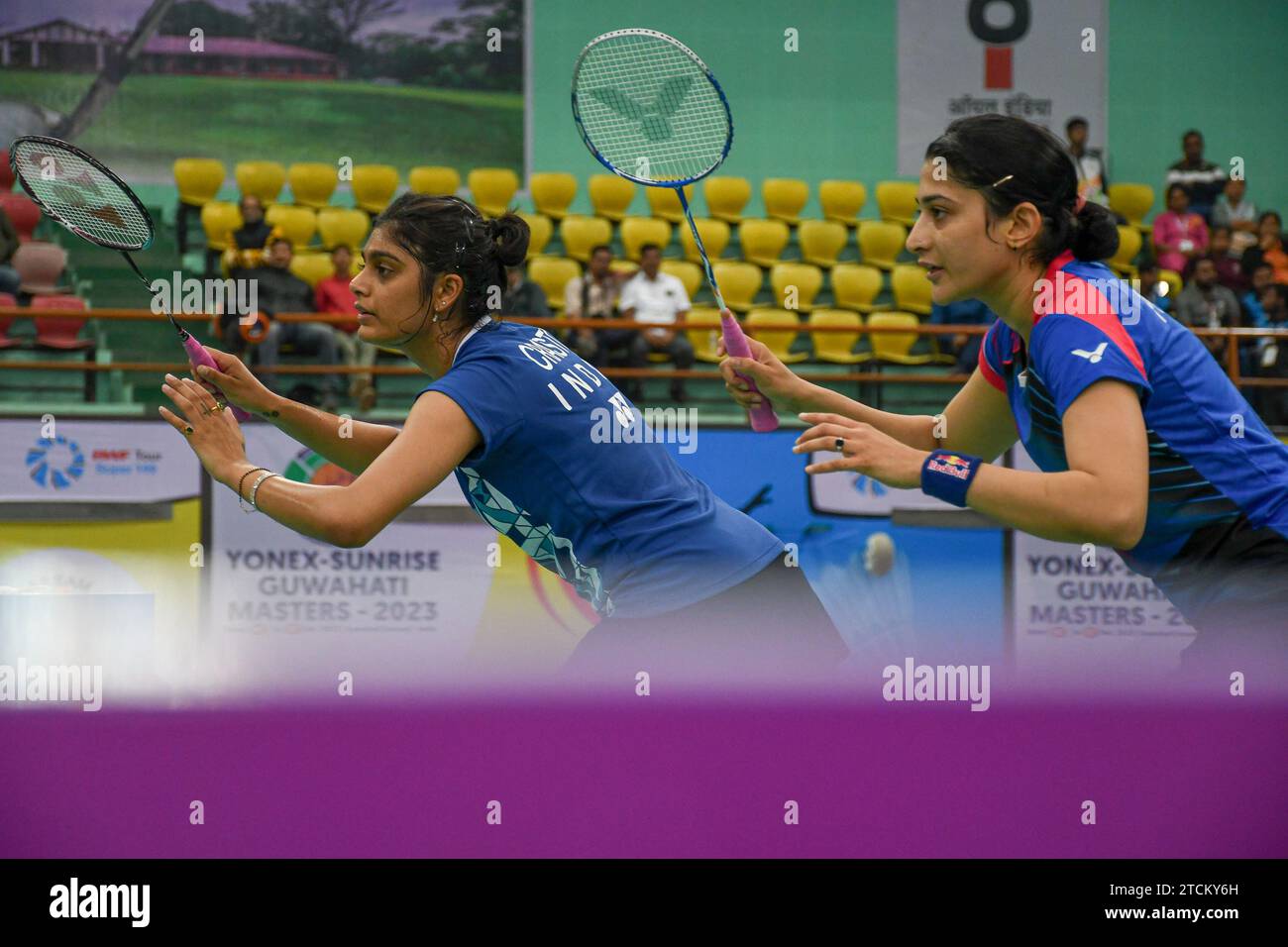 Tanisha Crasto and Ashwini Ponnappa of India competes against Sung Shuo ...
