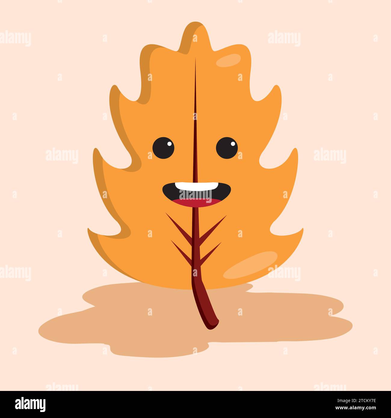 Cute happy leaf autumn character Vector Stock Vector Image & Art - Alamy
